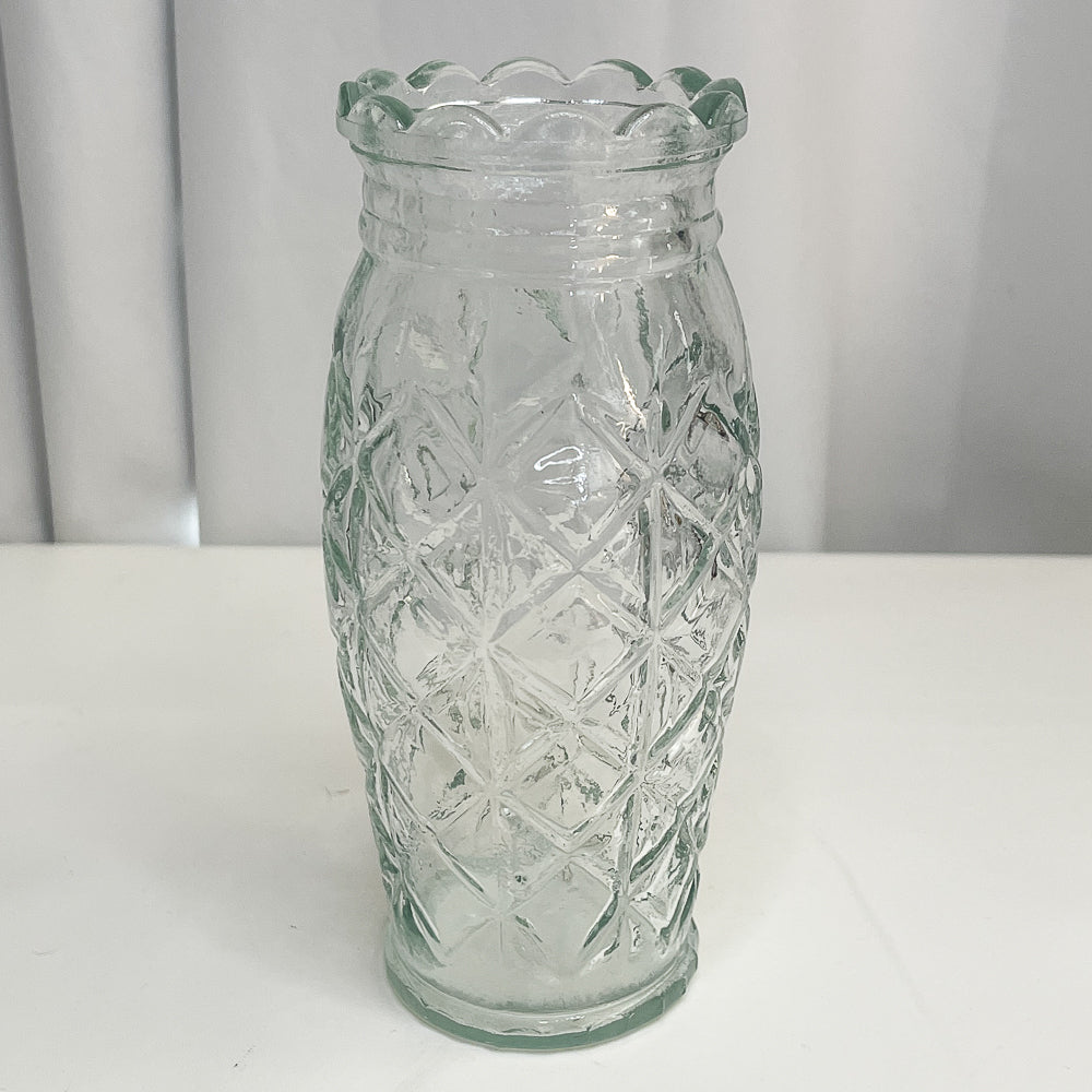 Vintage Press Cut Glass Vase | Elegant Mid-Century Home Décor ...